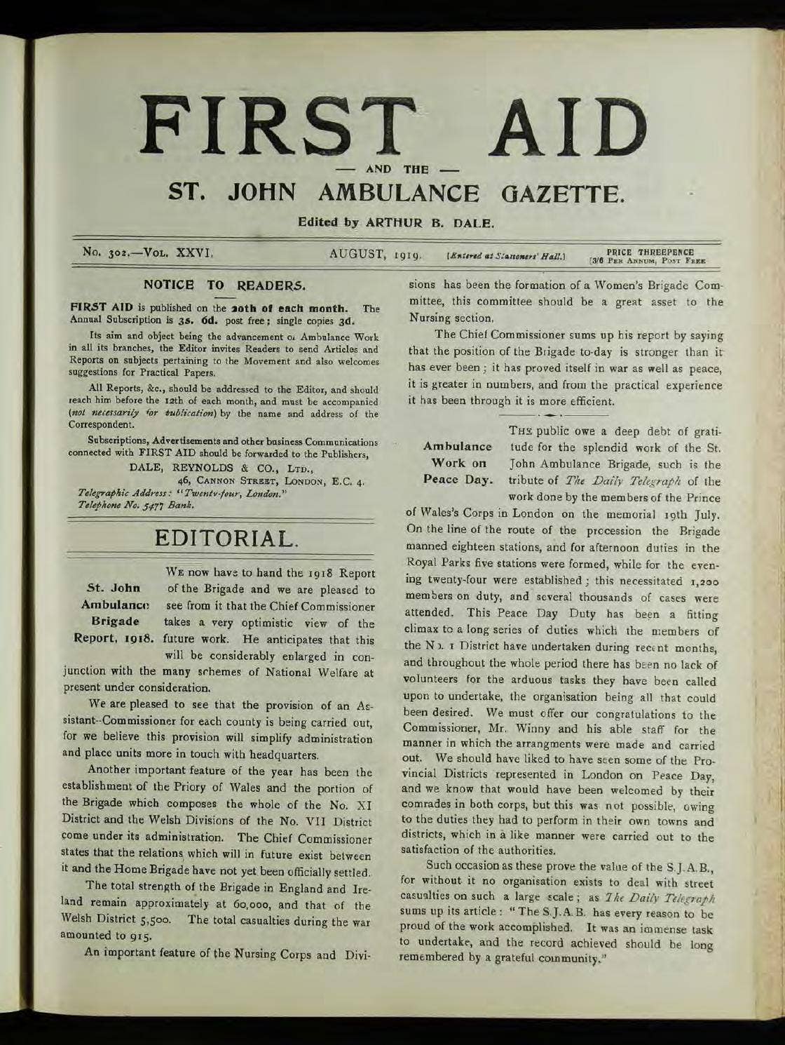 First Aid Journal 1918 - 1920 by Museum of the Order of St John - Issuu