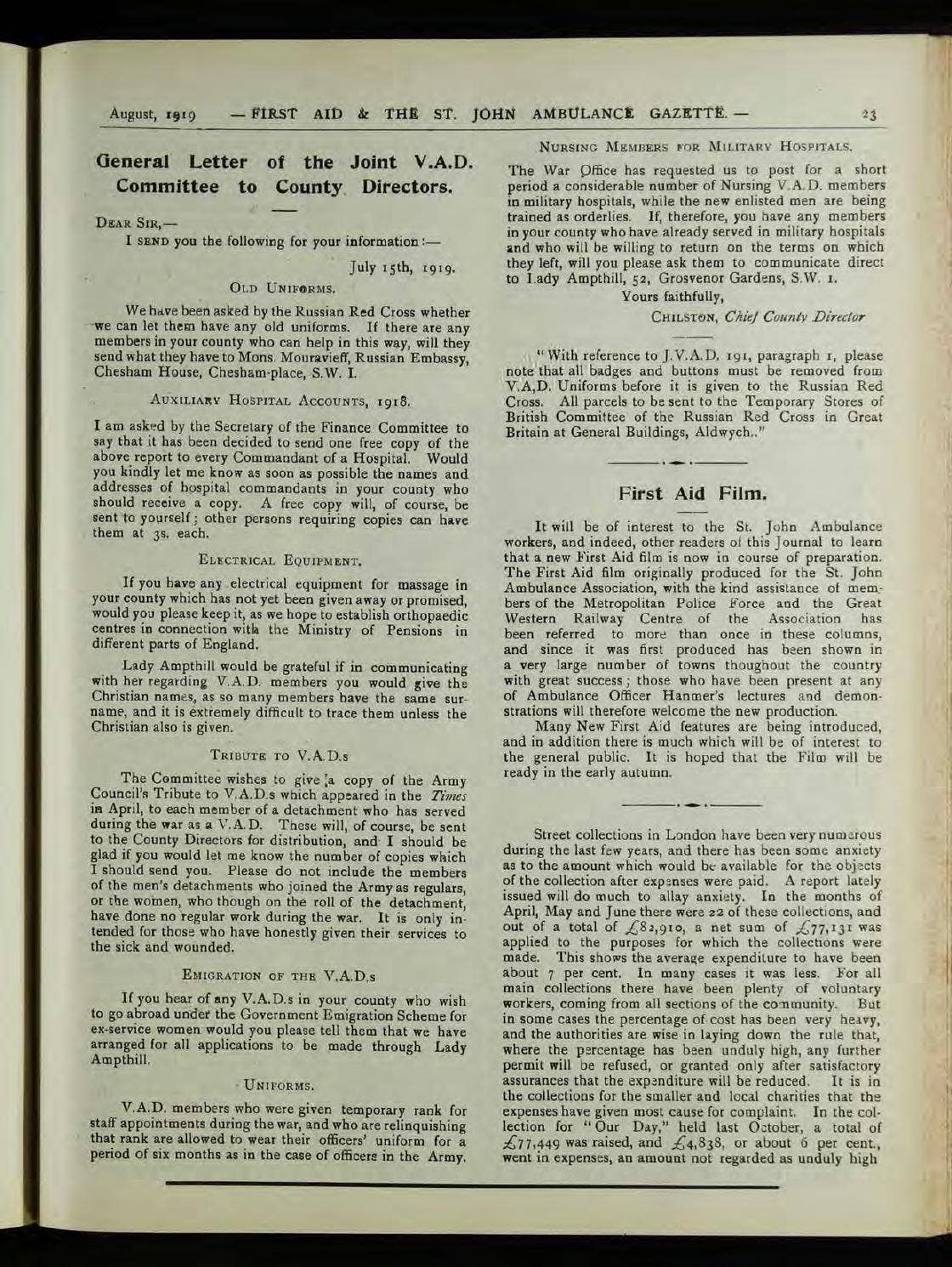 First Aid Journal 1918 - 1920 by Museum of the Order of St John - Issuu