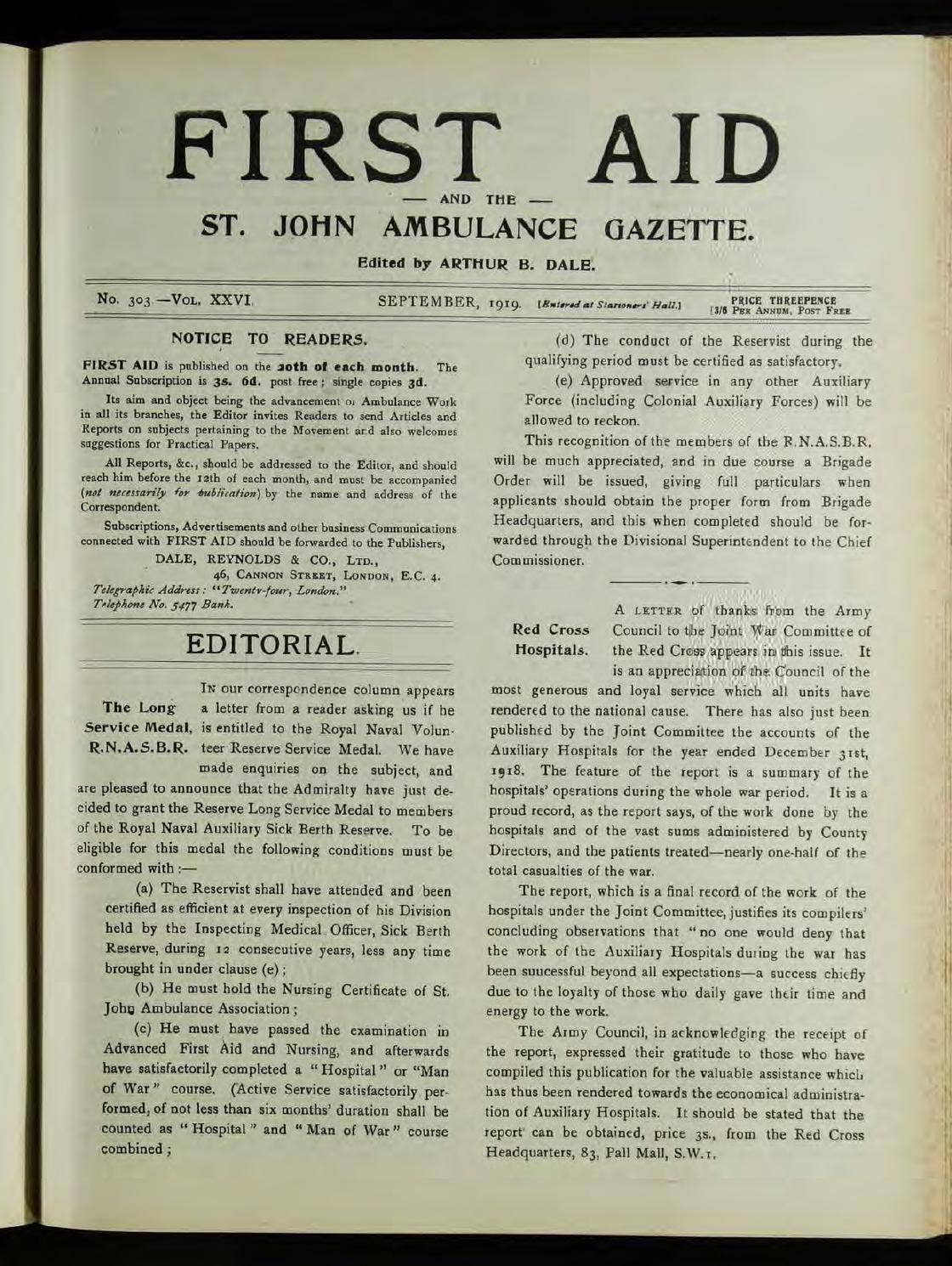 First Aid Journal 1918 - 1920 by Museum of the Order of St John - Issuu