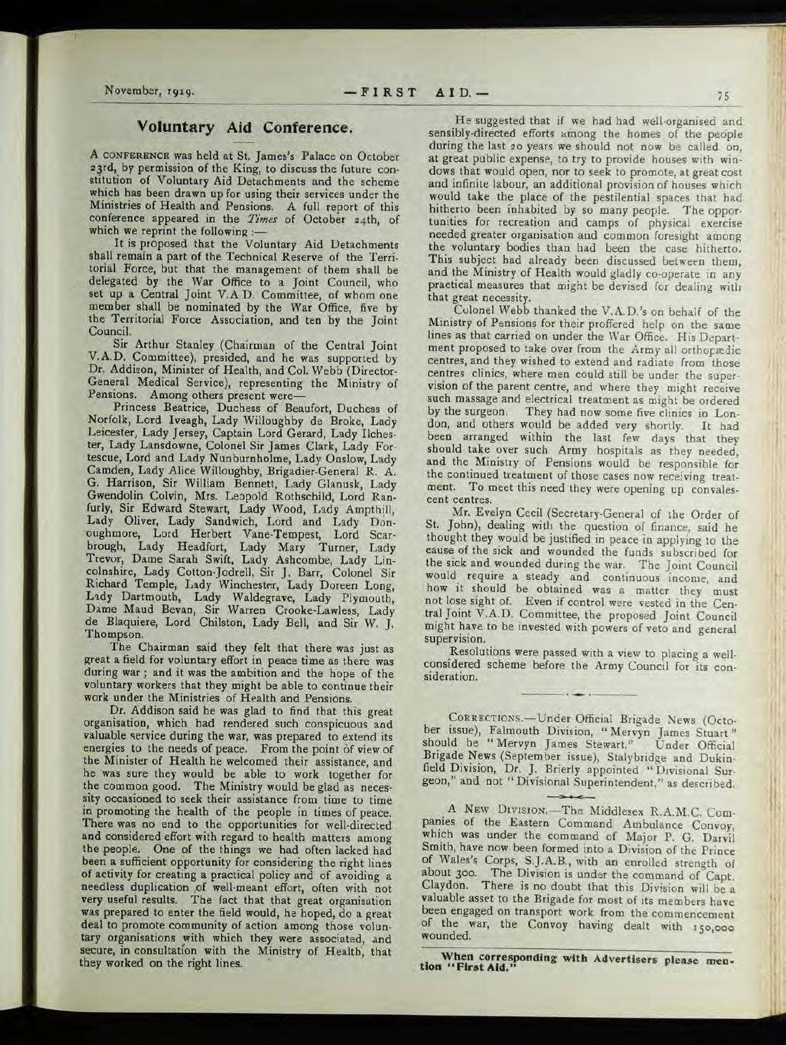 First Aid Journal 1918 - 1920 by Museum of the Order of St John - Issuu