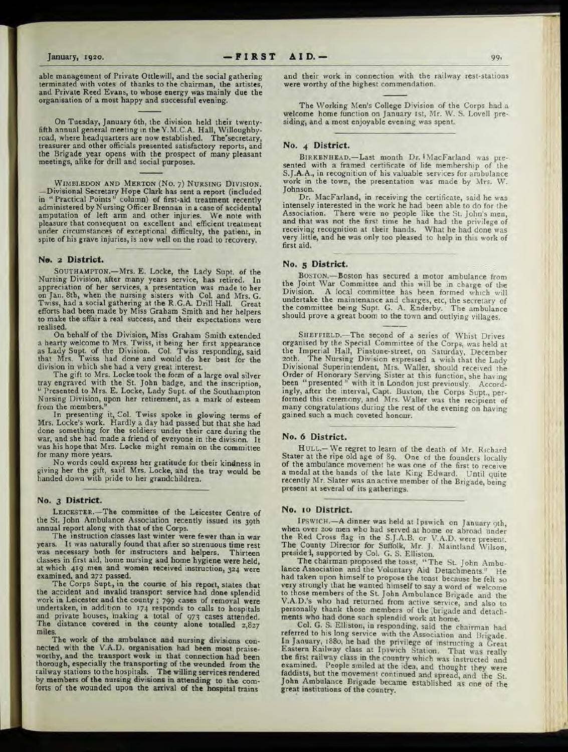 First Aid Journal 1918 - 1920 by Museum of the Order of St John - Issuu