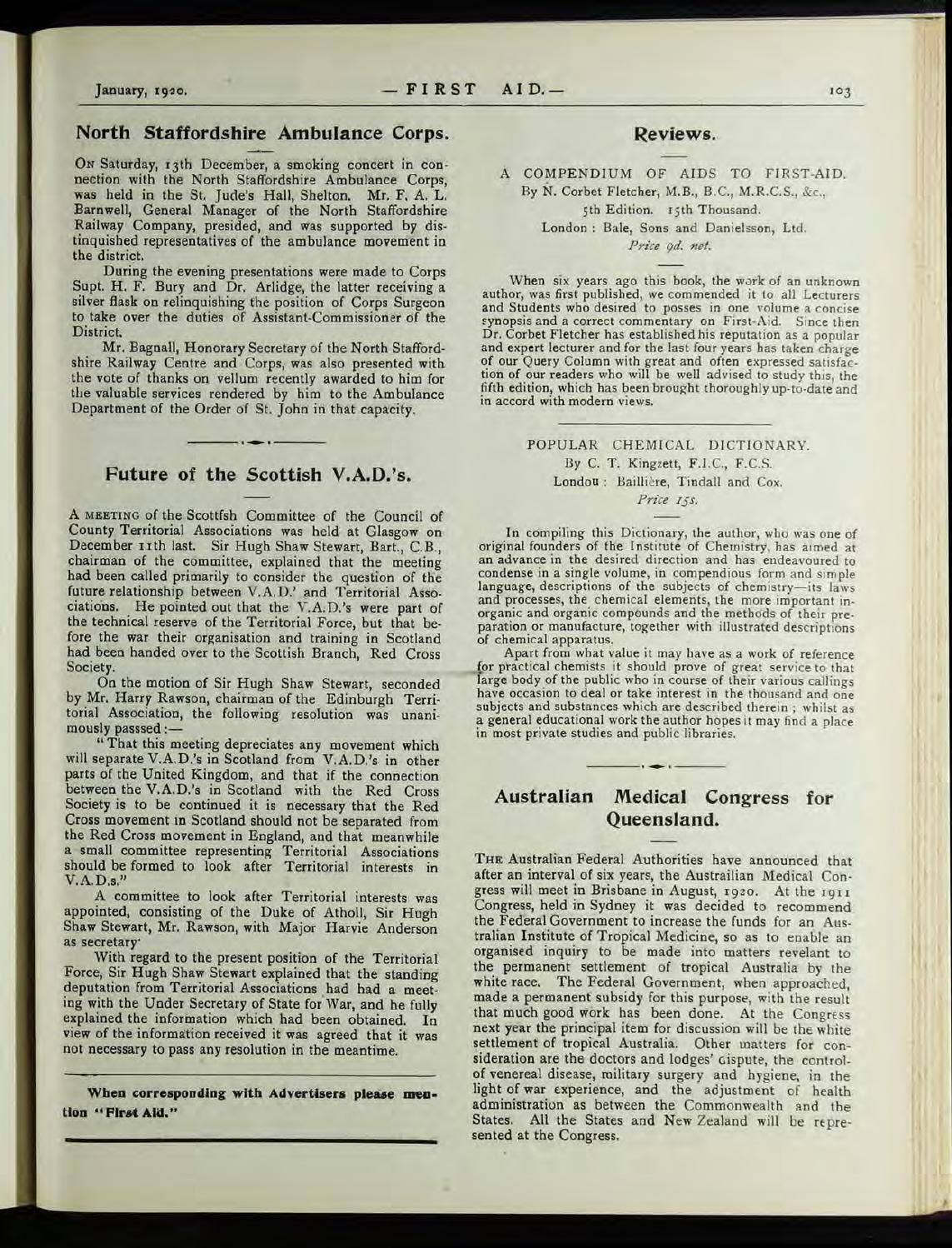 First Aid Journal 1918 - 1920 by Museum of the Order of St John - Issuu