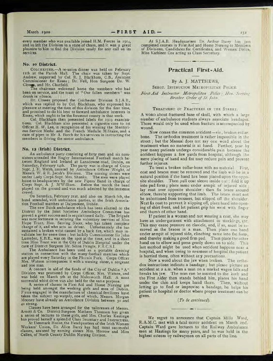 First Aid Journal 1918 - 1920 by Museum of the Order of St John - Issuu