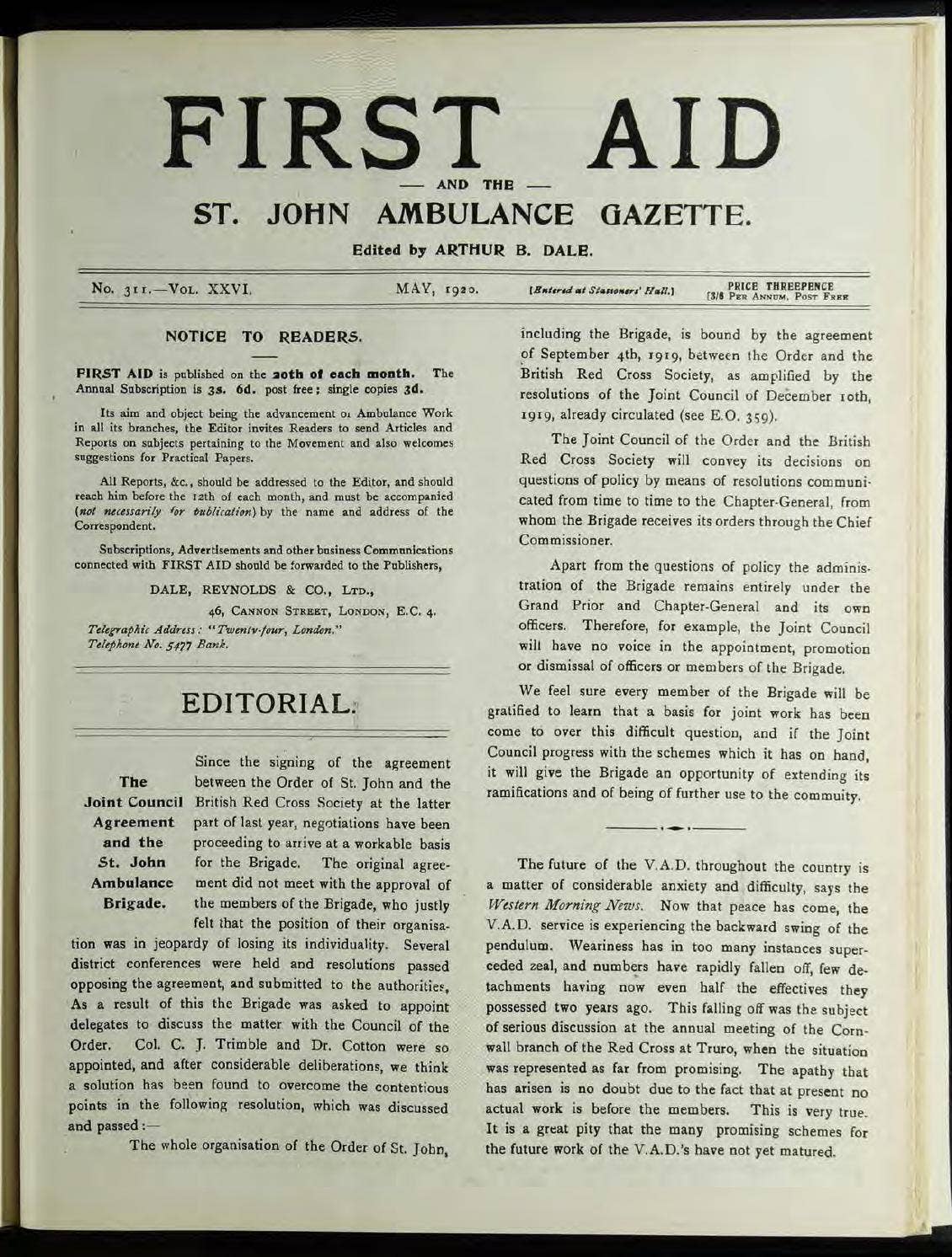 First Aid Journal 1918 - 1920 by Museum of the Order of St John - Issuu