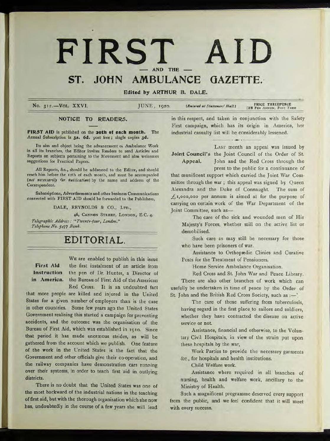 First Aid Journal 1918 - 1920 by Museum of the Order of St John - Issuu