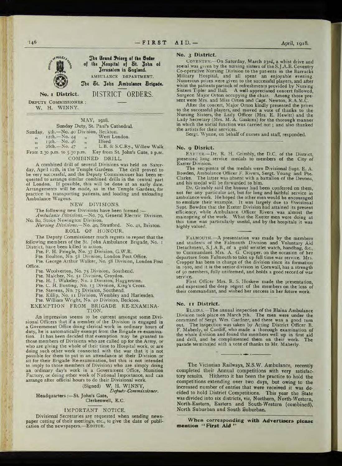 First Aid Journal 1918 - 1920 by Museum of the Order of St John - Issuu