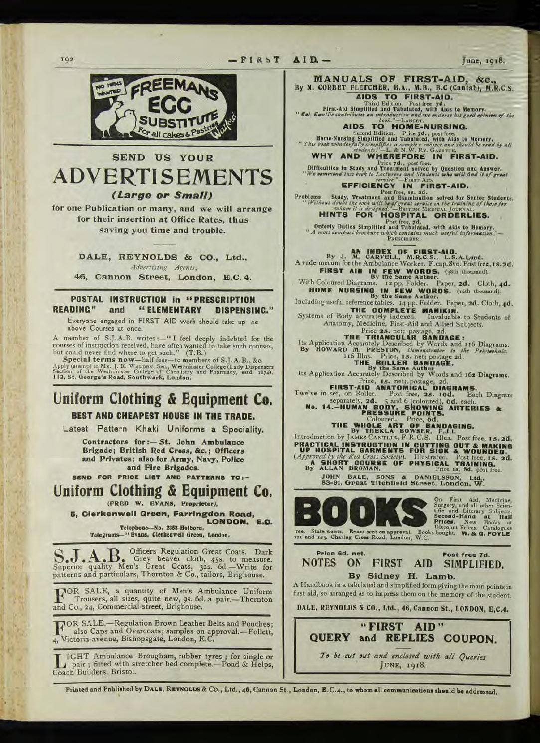 First Aid Journal 1918 - 1920 by Museum of the Order of St John - Issuu