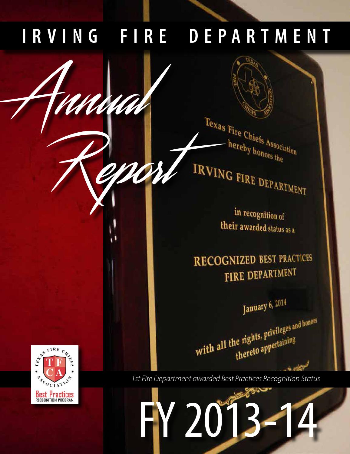 Irving Fire Dept. FY 2013-14 Annual Repot by City of Irving - Issuu