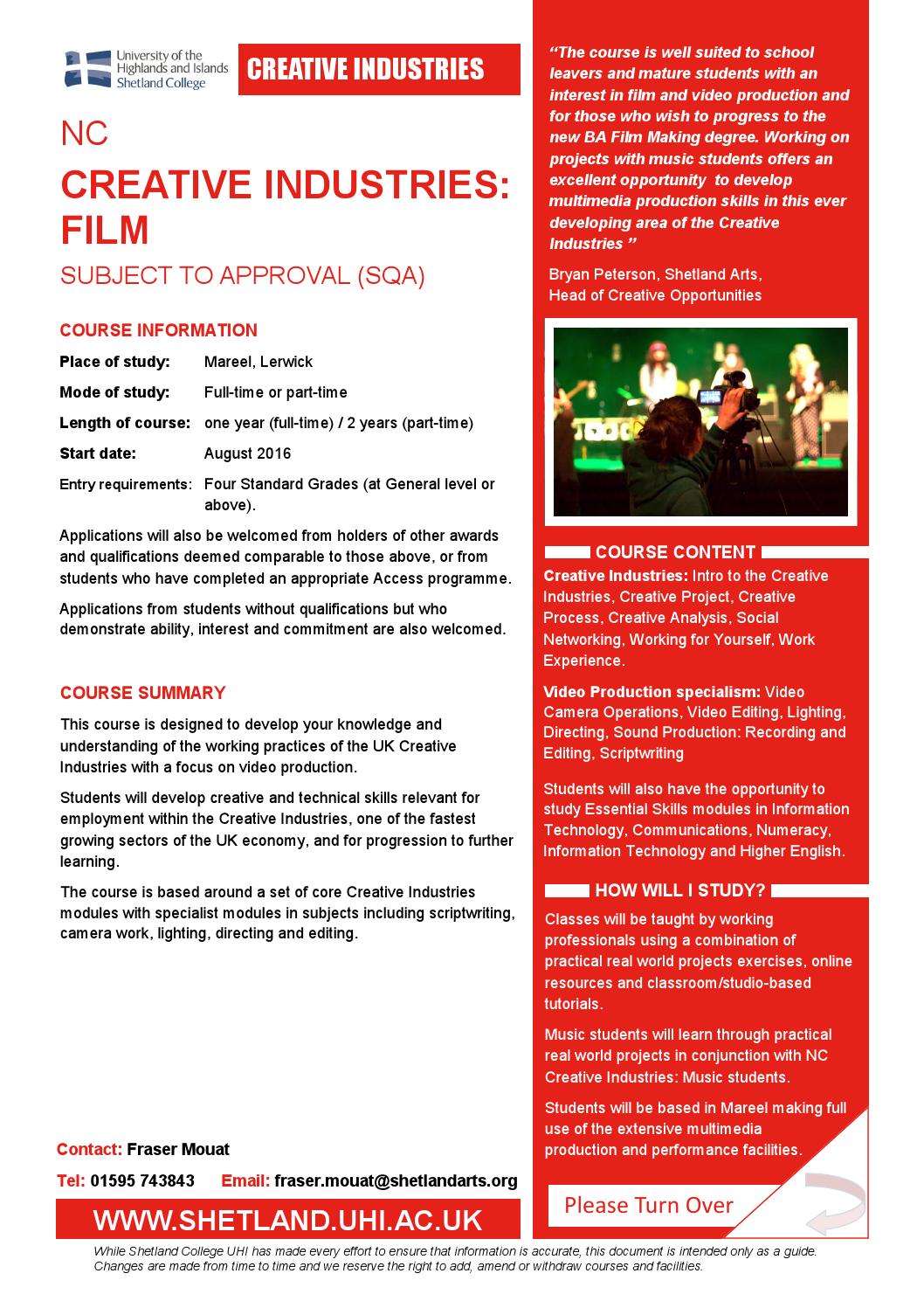 NC Creative Industries: Film by Shetland Arts - Issuu