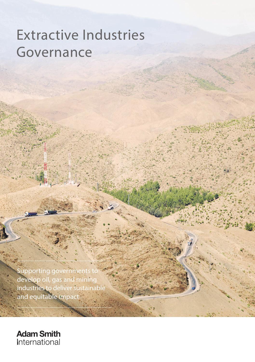 Extractive Industries Governance brochure by Adam Smith International ...