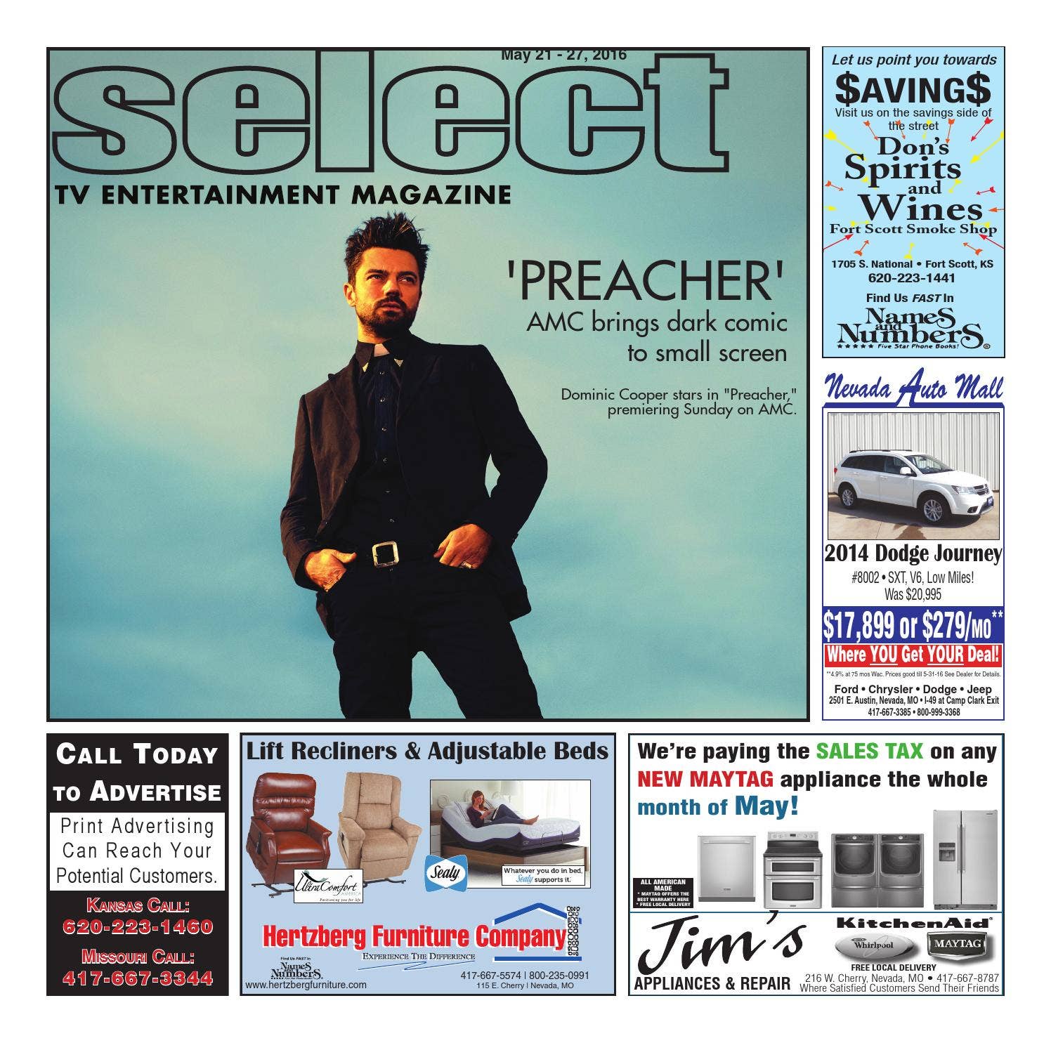 Tv guide 5 21 16 by Nevada News/Nevada Daily Mail - Issuu