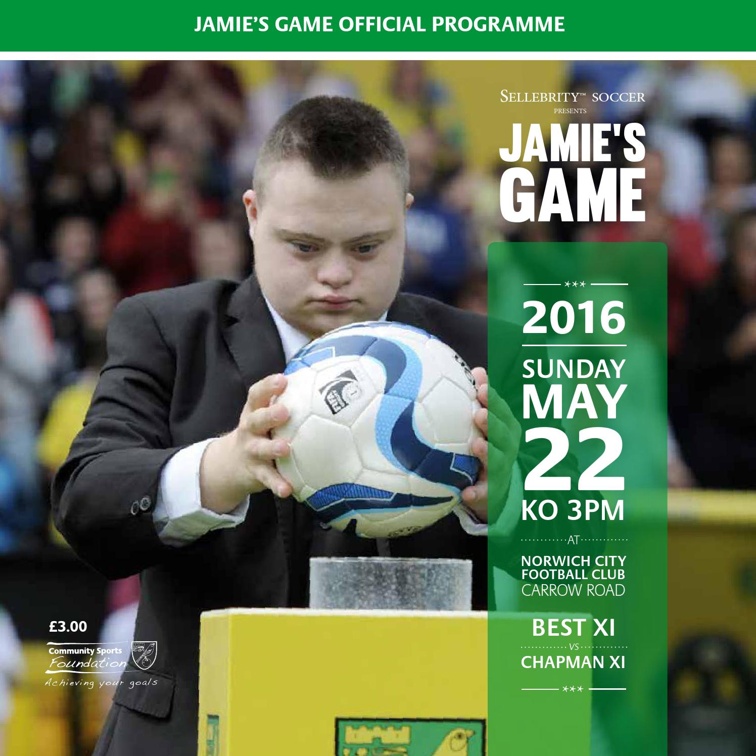 Jamie's Game Programme 2016 by Community Sports Foundation - Issuu