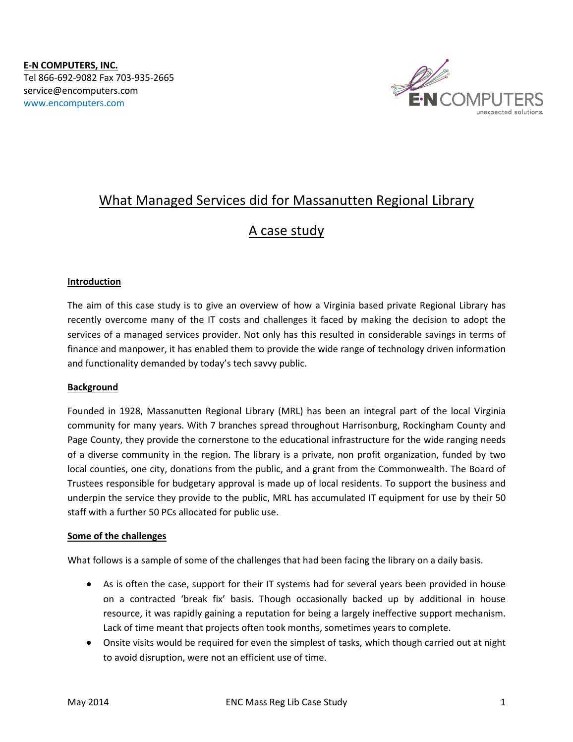 1massanutten regional library case study final by Derek Brown - Issuu