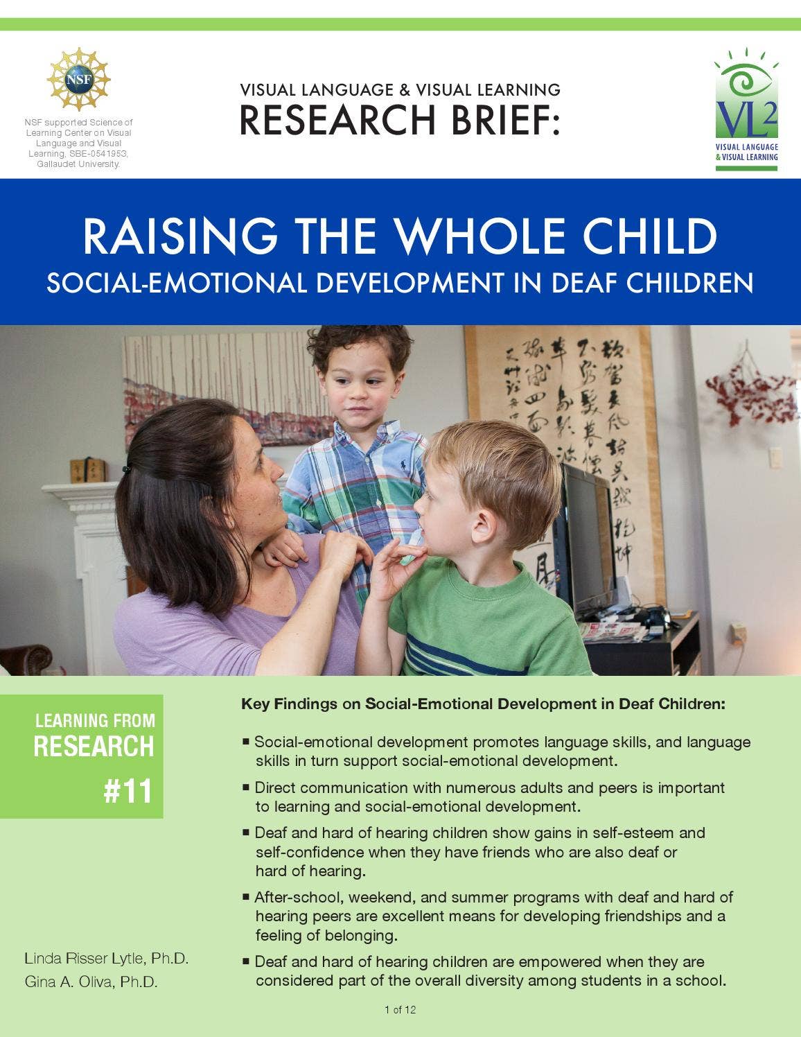 Research Brief 11: Raising the Whole Child by Visual Language and ...