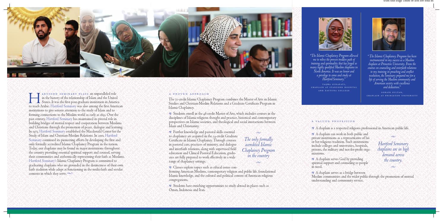 Islamic Chaplaincy Program brochure by Hartford International ...