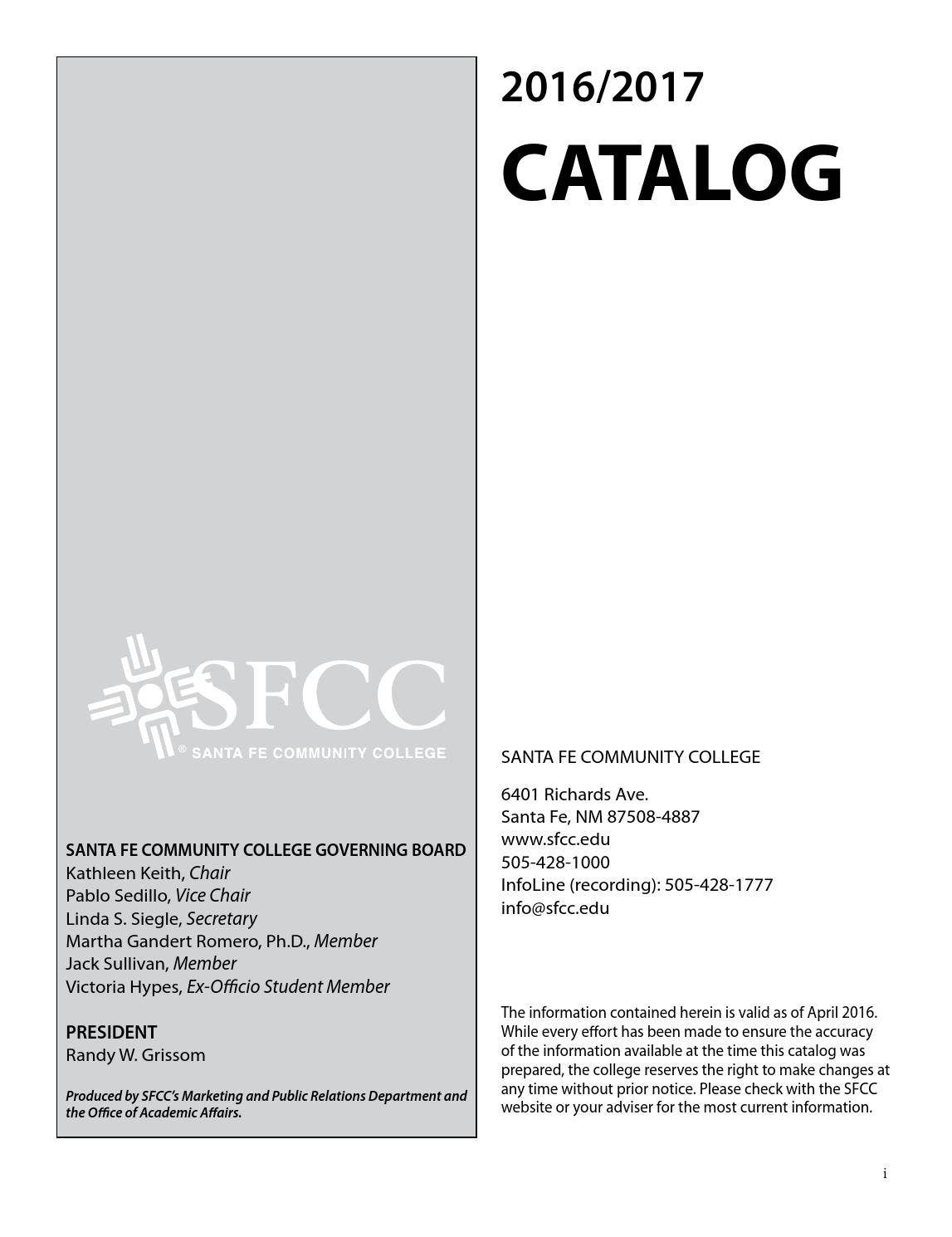 SFCC Course Catalog 2016-2017 by Santa Fe Community College - Issuu