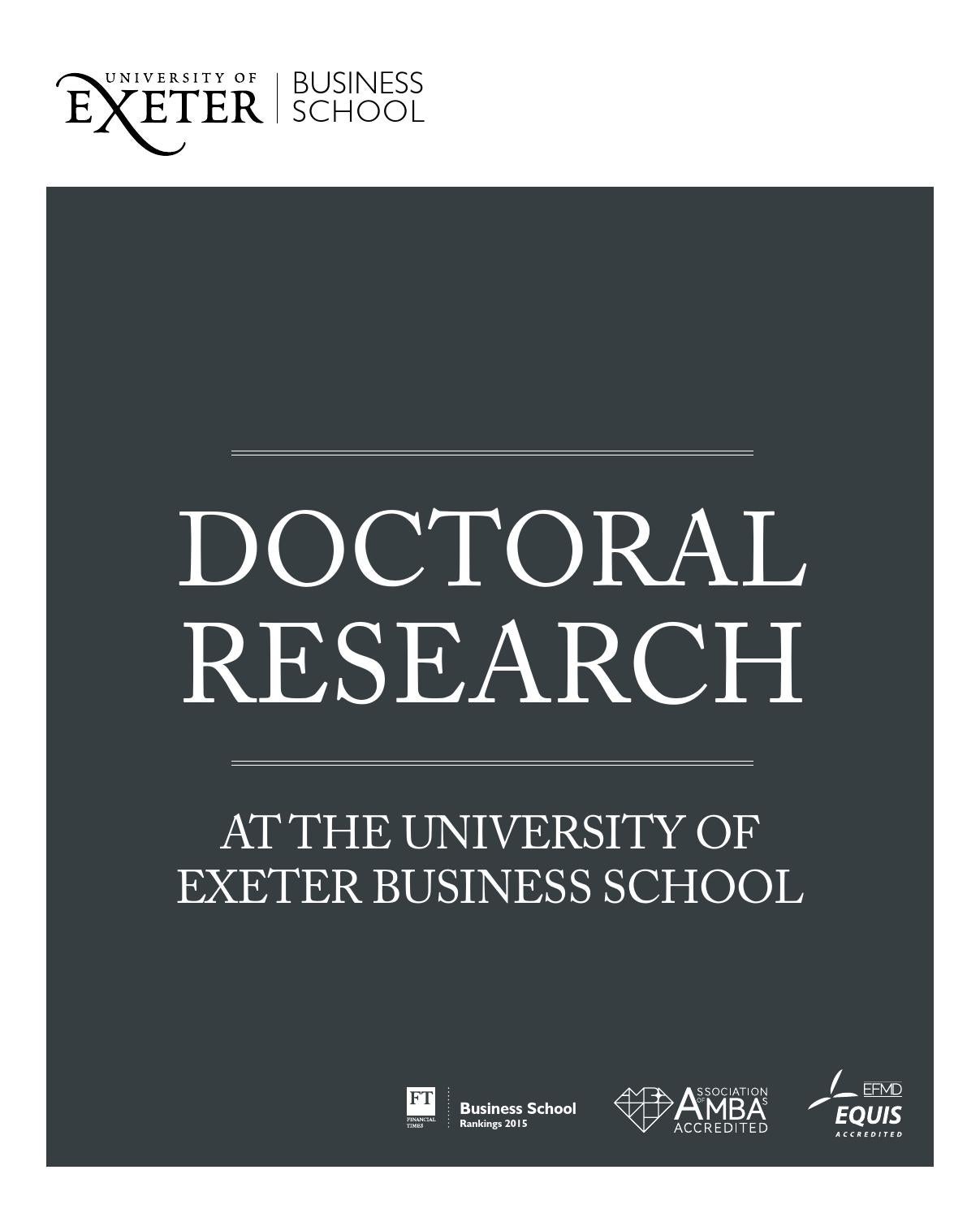 Business School Doctoral Research by University of Exeter - Issuu