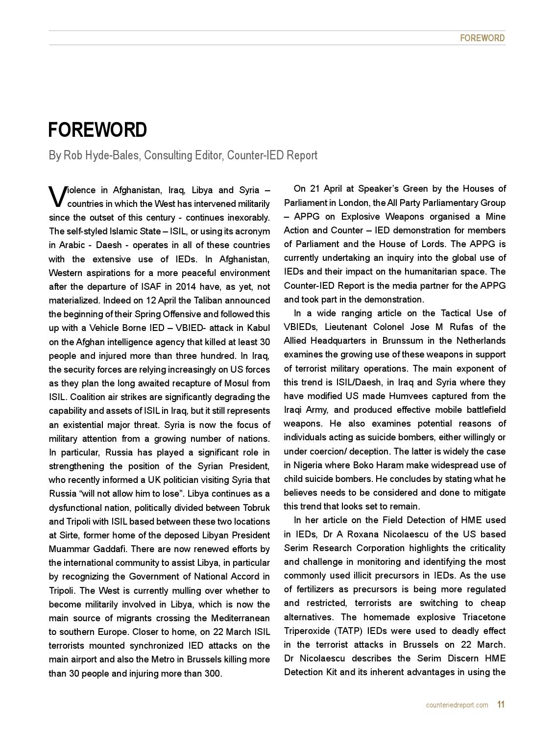 Counter-IED Report Spring/Summer 2016 - preview edition by Delta ...