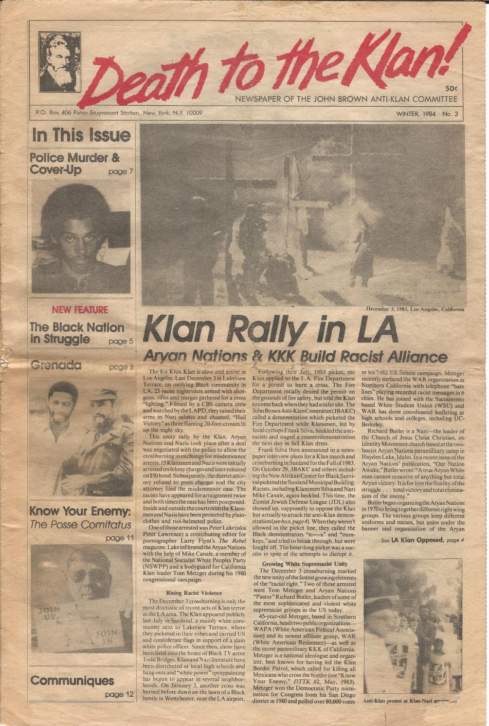 Death To The Klan, No. 3, Winter 1984 by Arm The Spirit - Issuu