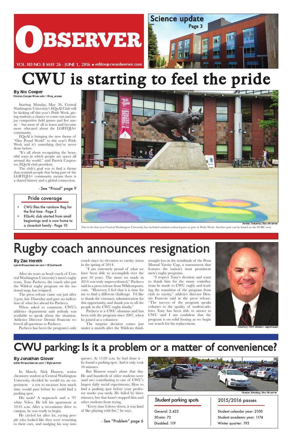 CWU The Observer Issue 8 Spring 2016 by CWU Observer - Issuu