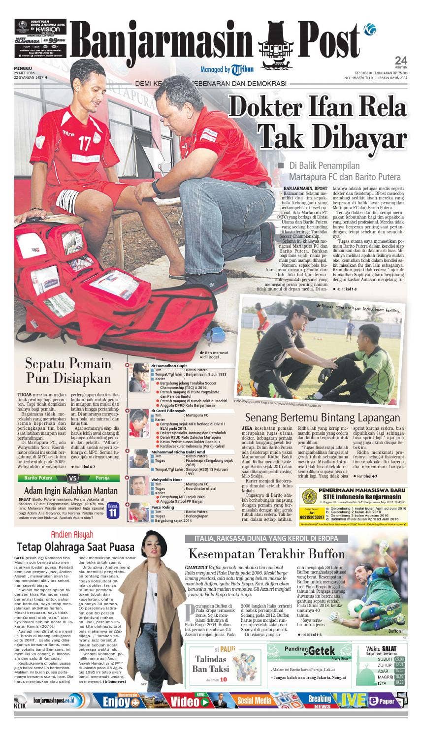 Banjarmasin Post Minggu 29 Mei 2016 by Banjarmasin Post - Issuu