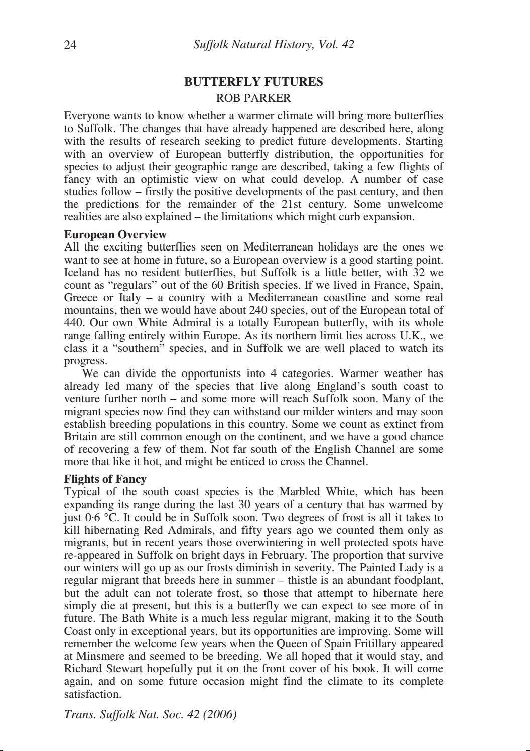 BUTTERFLY FUTURES by Suffolk Naturalists' Society - Issuu