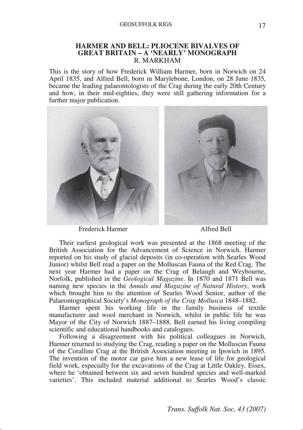 HARMER AND BELL: PLIOCENE BIVALVES OF GREAT BRITAIN – A ‘NEARLY ...