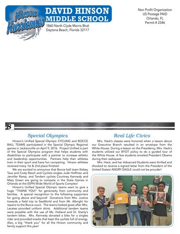 David Hinson Middle School Newsletter by Academy Publishing, Inc. - Issuu