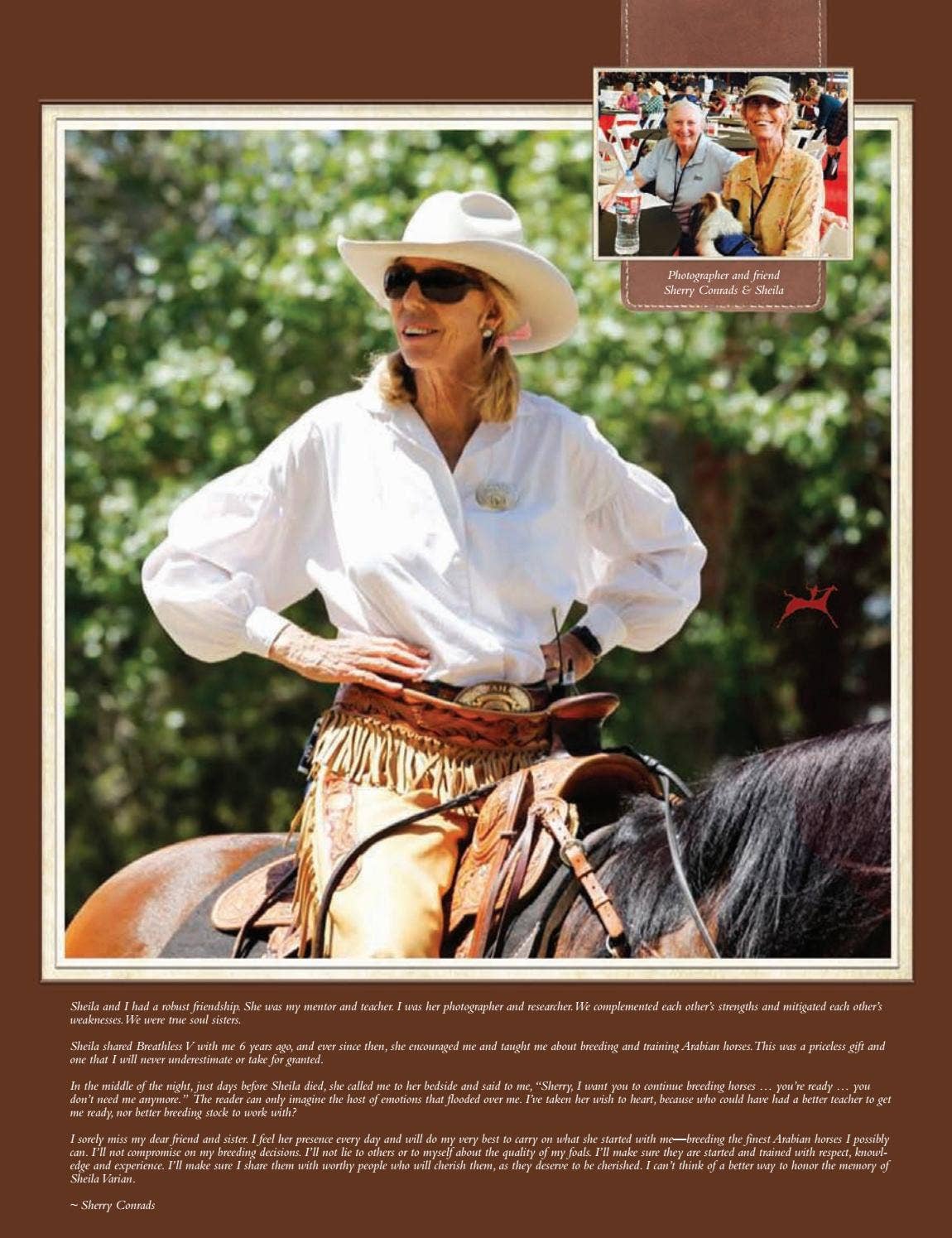 Sheila Varian - A Tribute To A Legend, printed in Arabian Horse Times ...
