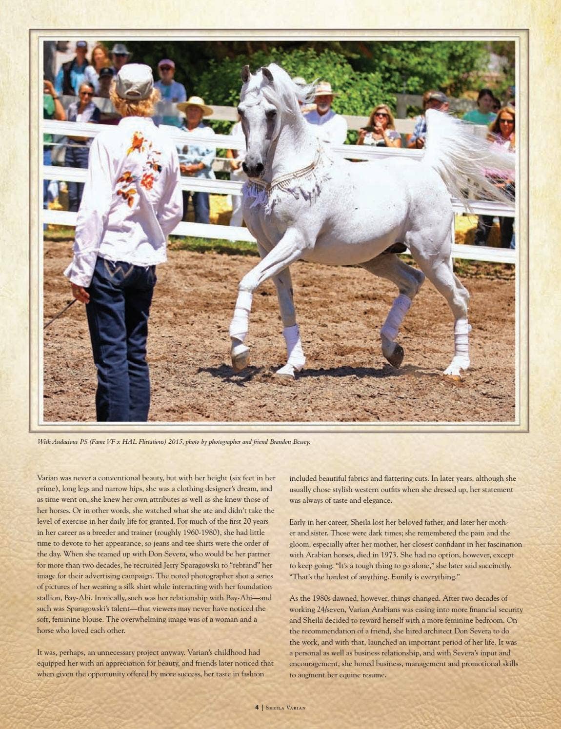 Sheila Varian - A Tribute To A Legend, printed in Arabian Horse Times ...