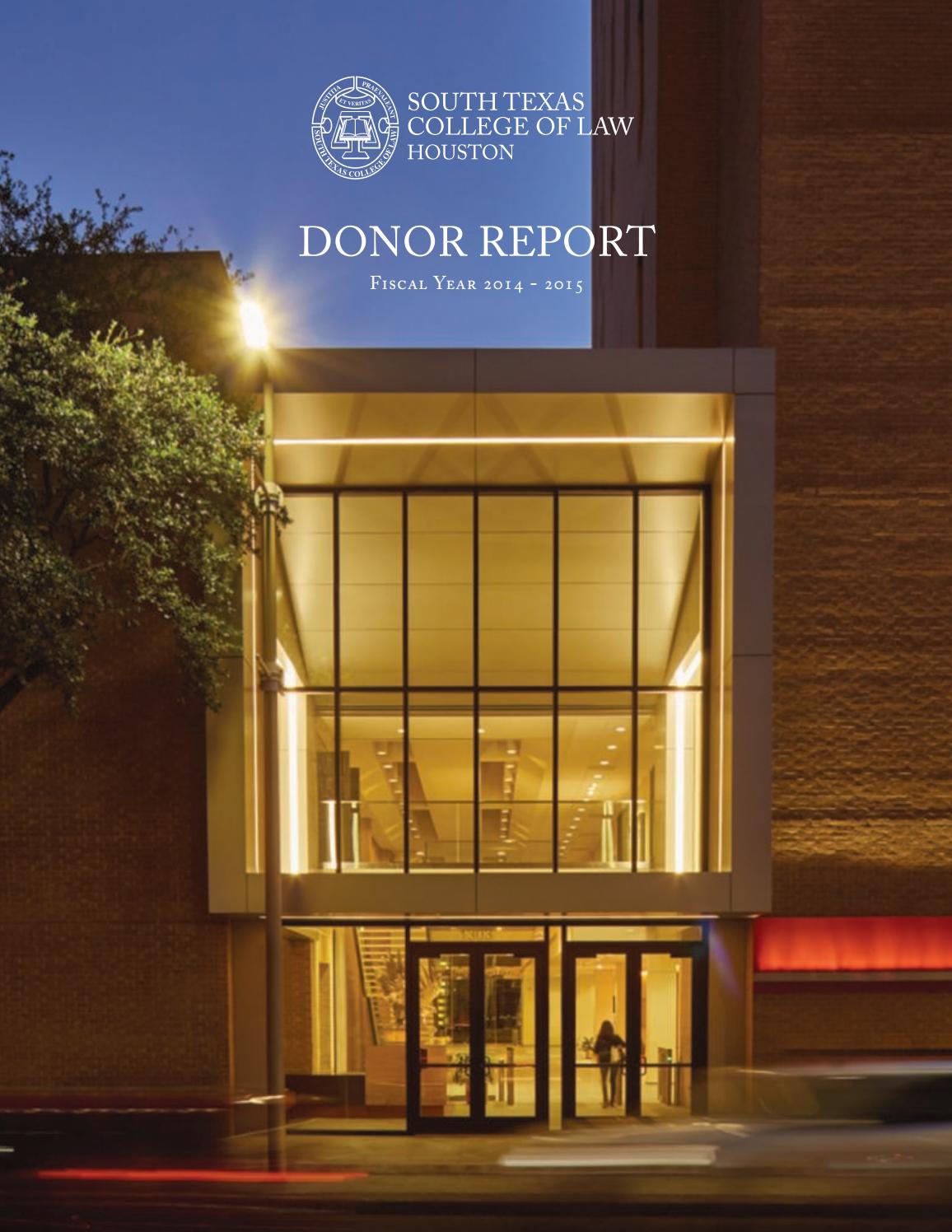 FY 2014-2015 Donor Report - South Texas College of Law by South Texas ...