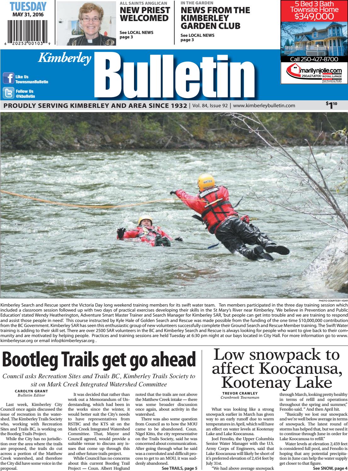 Kimberley Daily Bulletin, May 31, 2016 by Black Press Media Group - Issuu