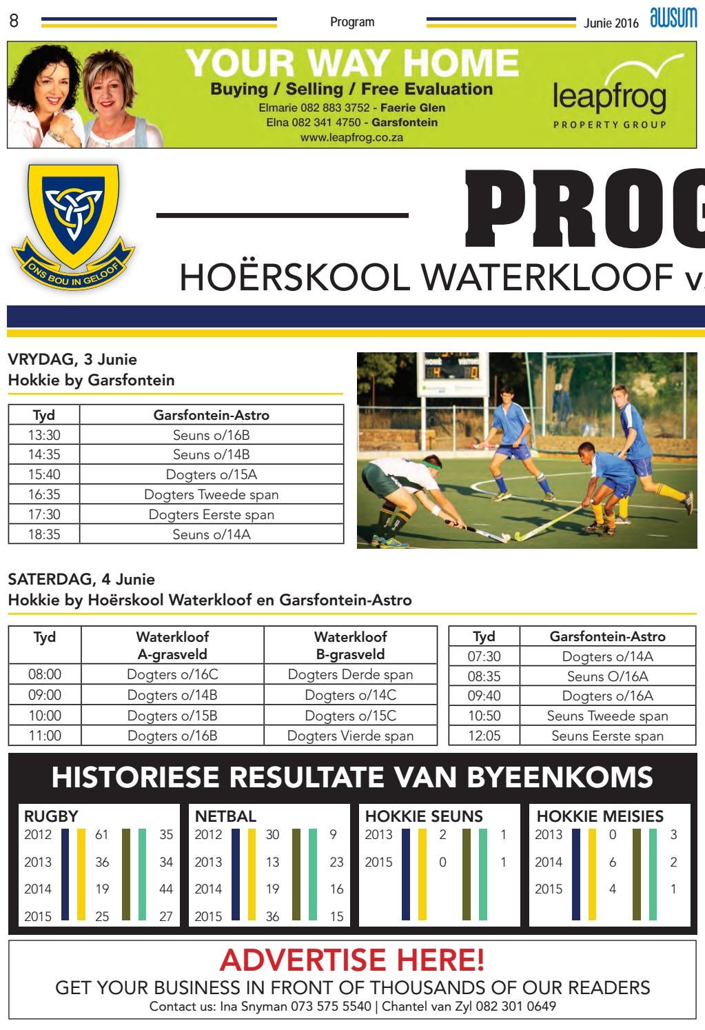 HS Waterkloof vs. HS Garsfontein Special Edition 2016 by AWSUM News - Issuu