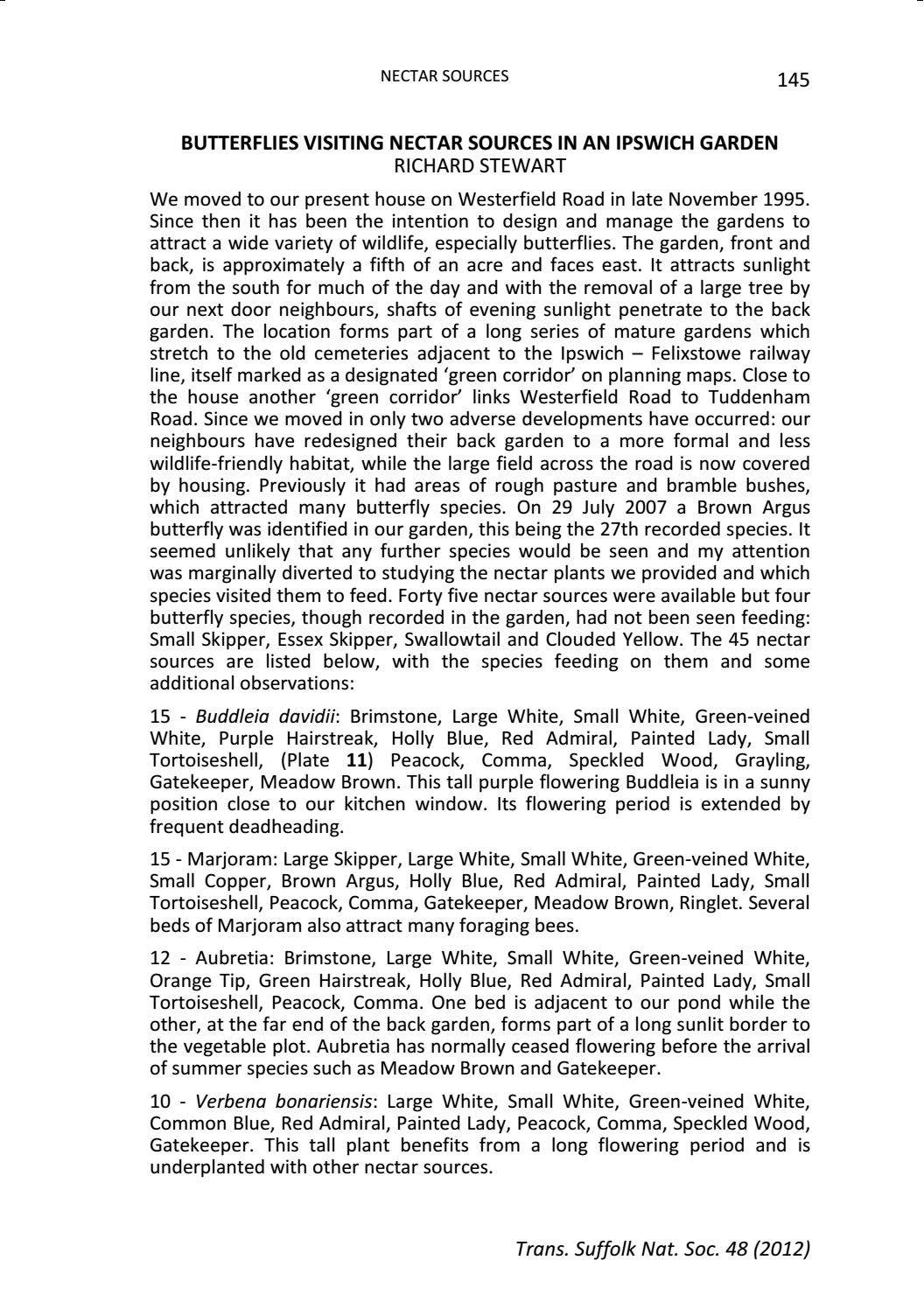 BUTTERFLIES VISITING NECTAR SOURCES IN AN IPSWICH GARDEN by Suffolk ...