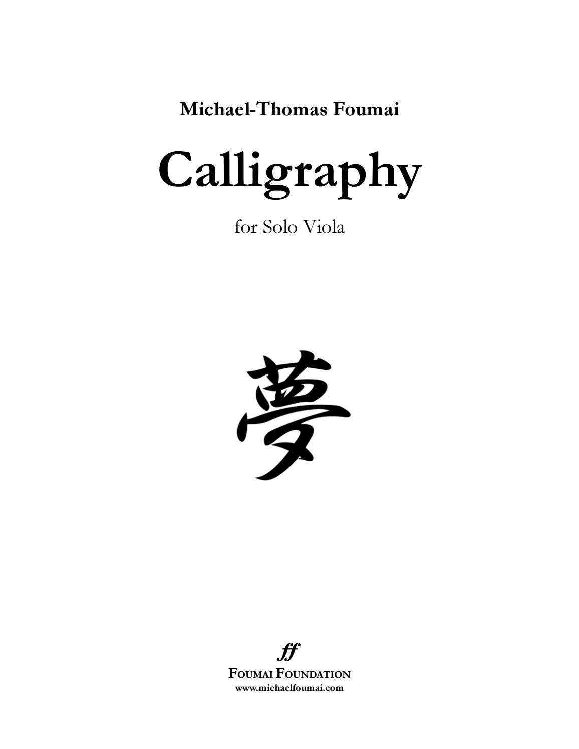 CALLIGRAPHY (Viola) by Michael-Thomas Foumai - Issuu