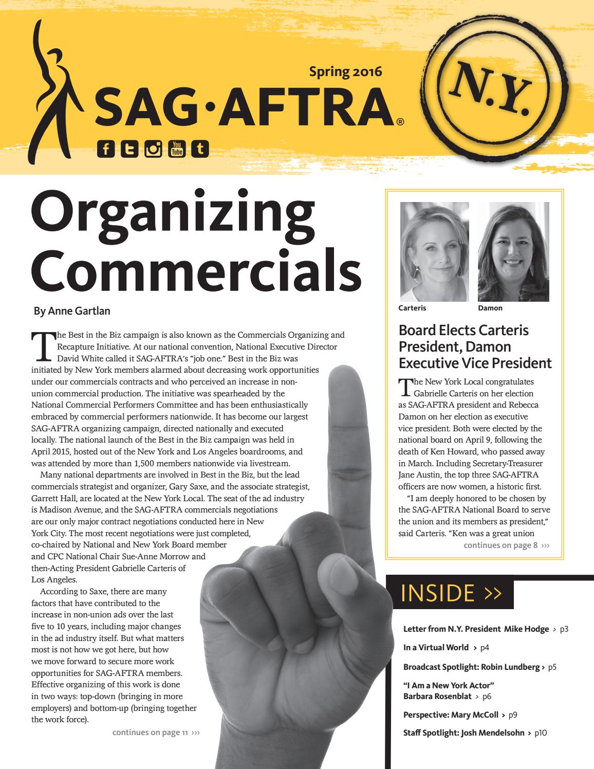 SAG-AFTRA NY - SPRING 2016 by SAG-AFTRA - Issuu