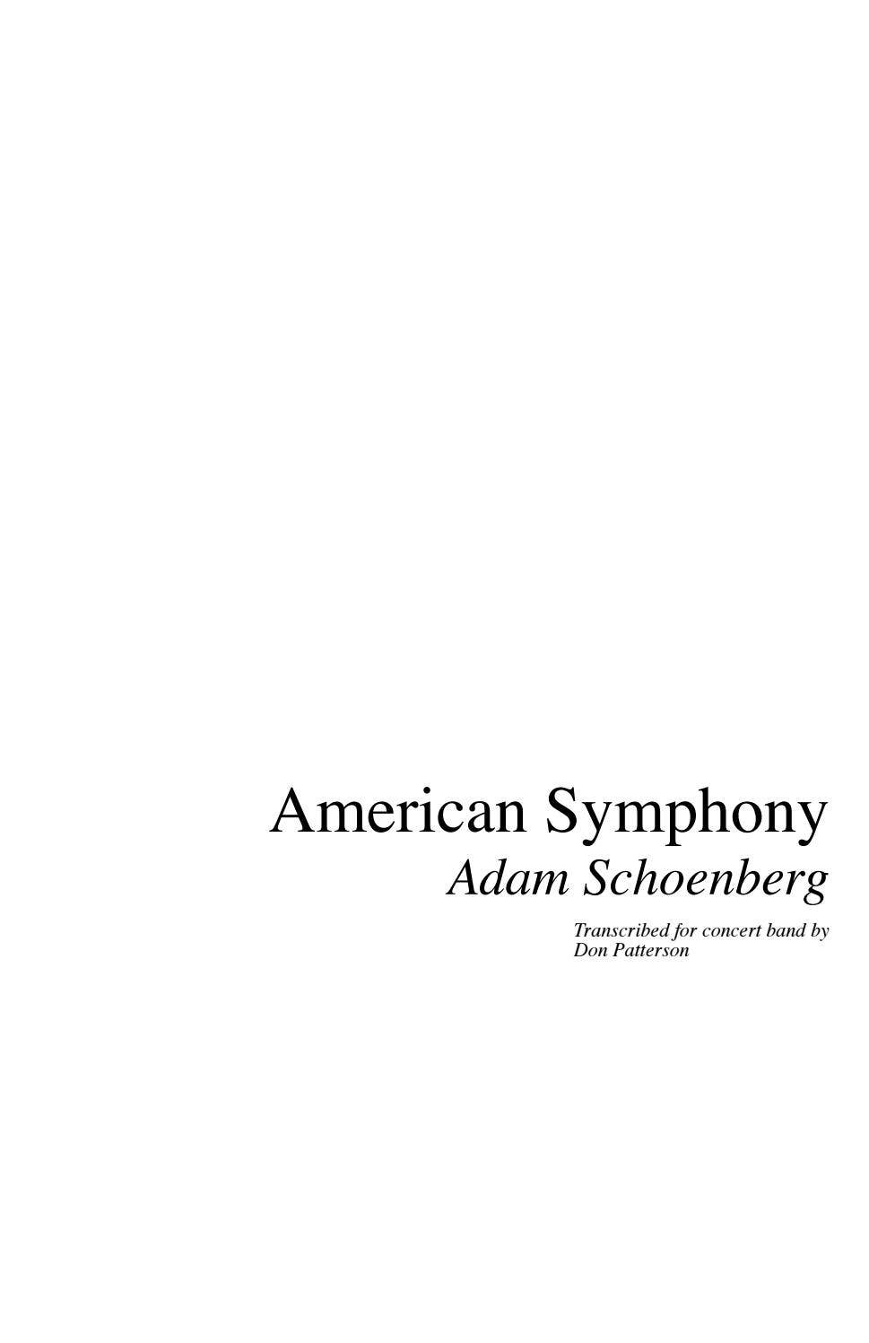 Adam Schoenberg: American Symphony by Schoenberg Music - Issuu