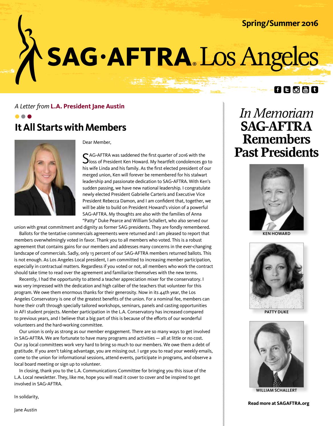 SAG-AFTRA Los Angeles - Spring/Summer 2016 by SAG-AFTRA - Issuu