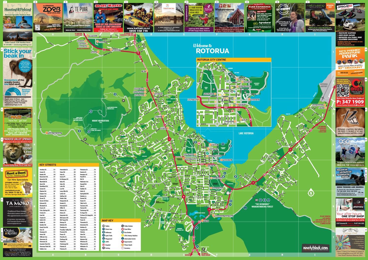 Rotorua Visitor Map 2016 by ninetyblack - Issuu