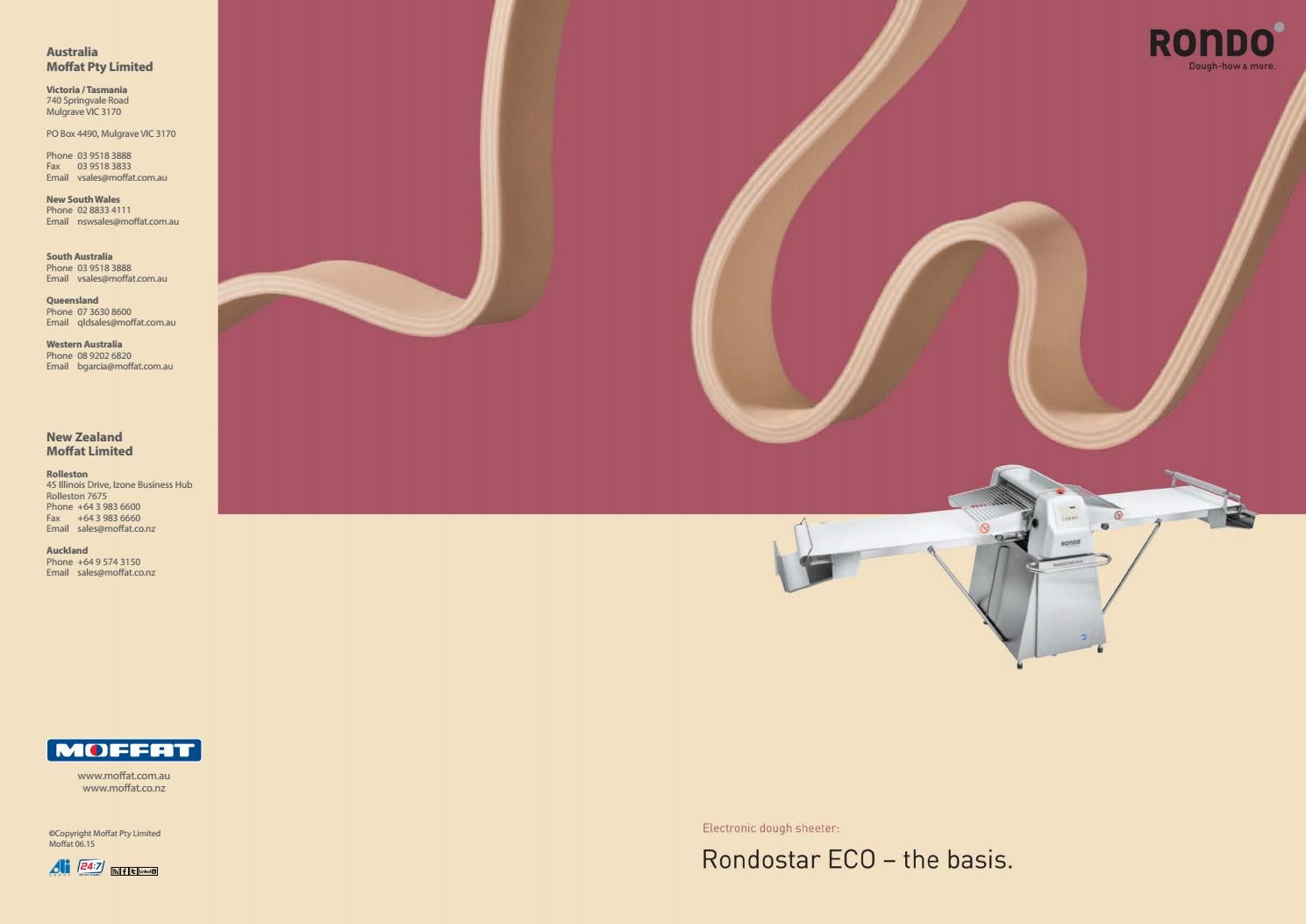 RONDO Dough Sheeters AU by Moffat - Issuu