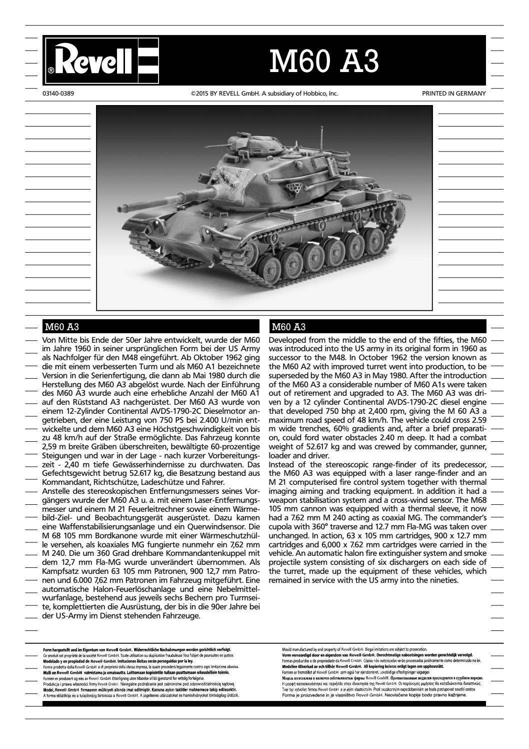 Revell 03140 M60 A3, схема сборки by Modeland - Issuu