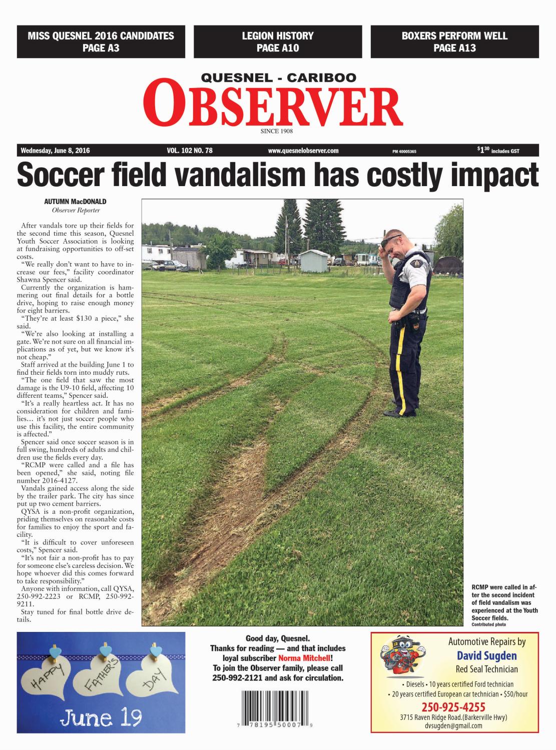 Quesnel Cariboo Observer, June 08, 2016 by Black Press Media Group - Issuu