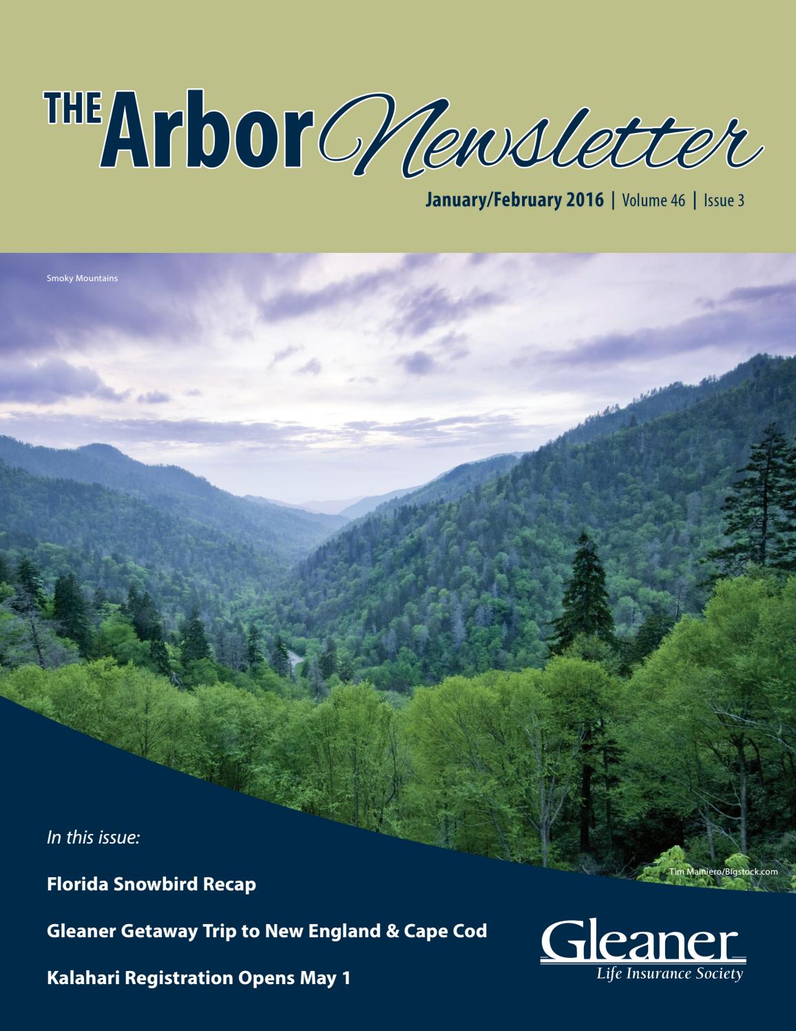 The Arbor Newsletter - Jan/Feb 2016 by Gleaner Life Insurance Society ...
