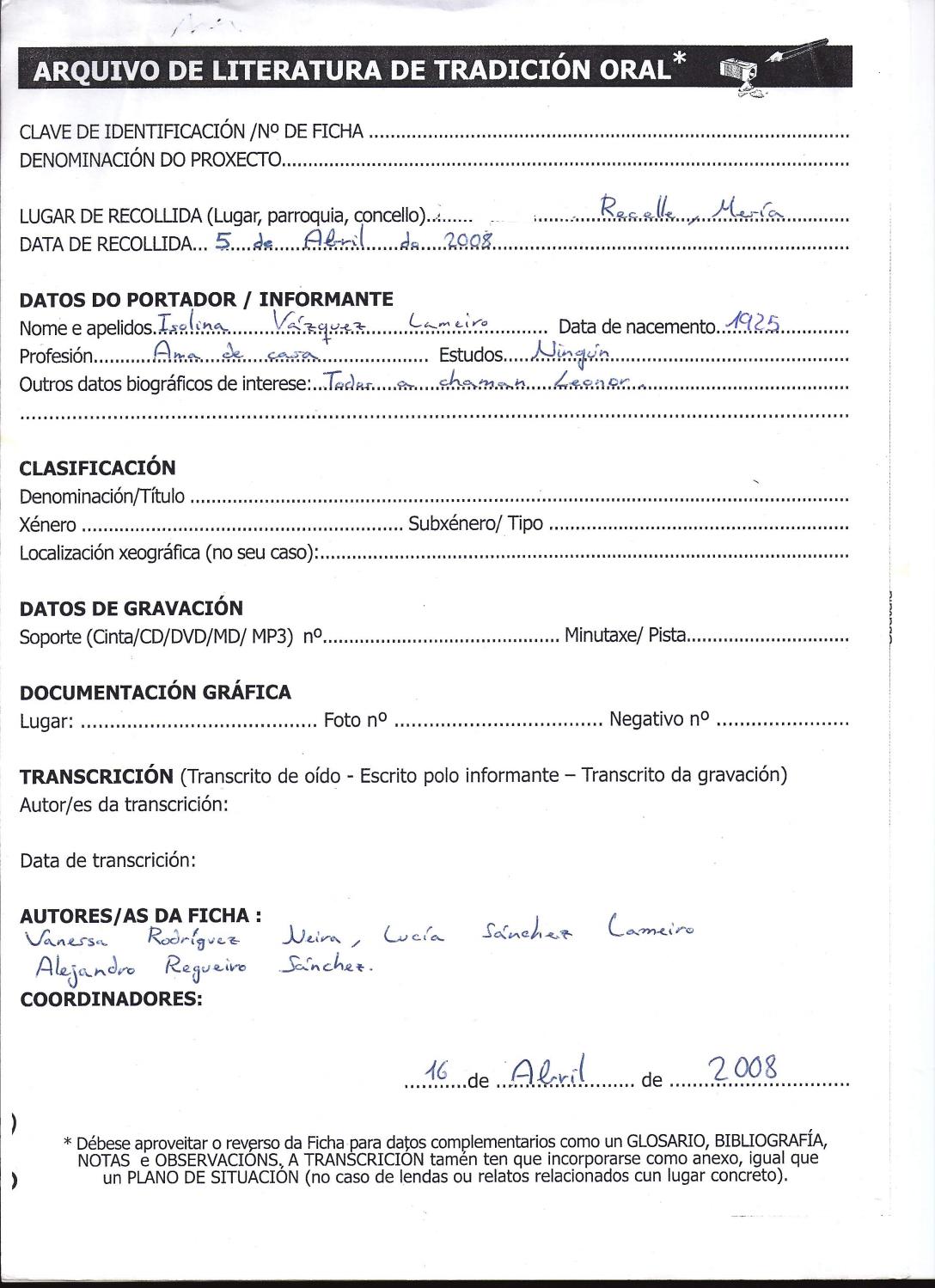 CPI de Xanceda (Mesía) - Fichas e recolla do Segundo Certame by ...