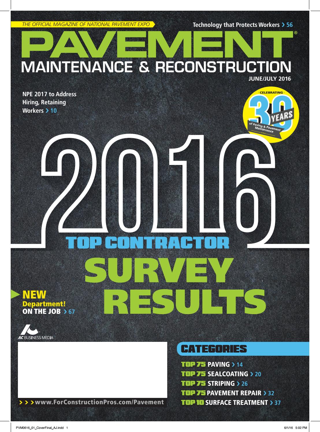 Pavement Maintenance & Reconstruction June/July 2016 by ...