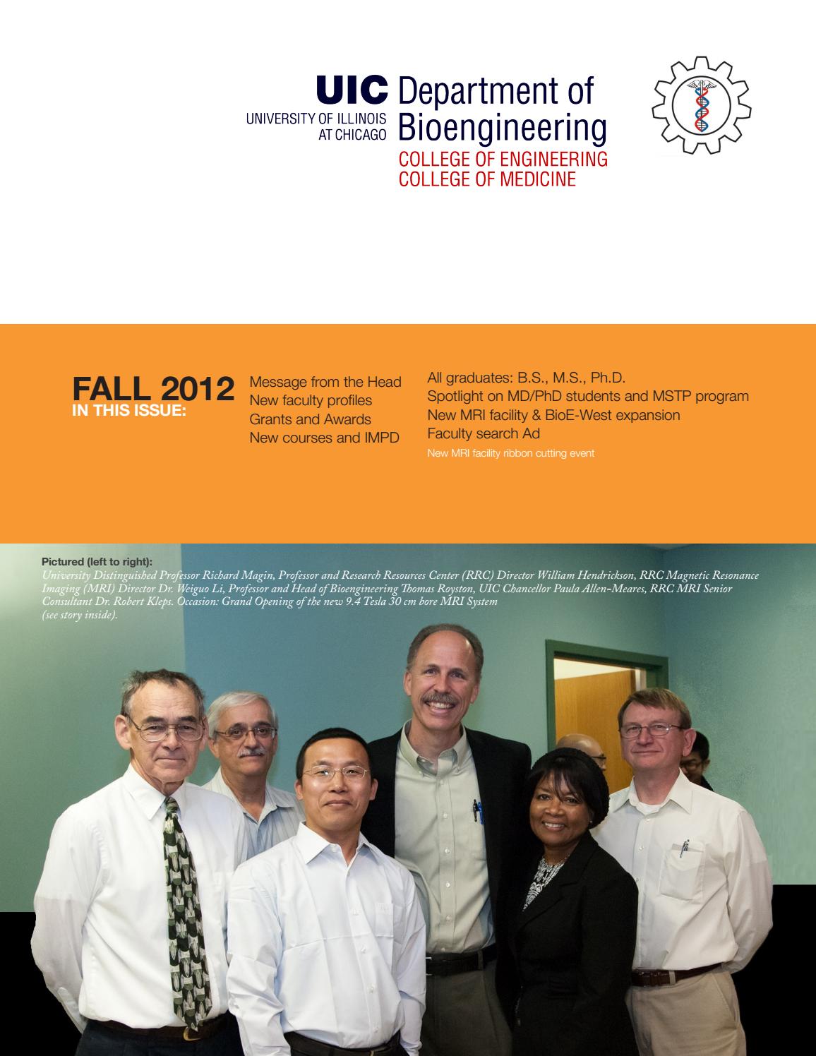 UIC Bioengineering Fall 2012 Newsletter by UIC College of Engineering ...