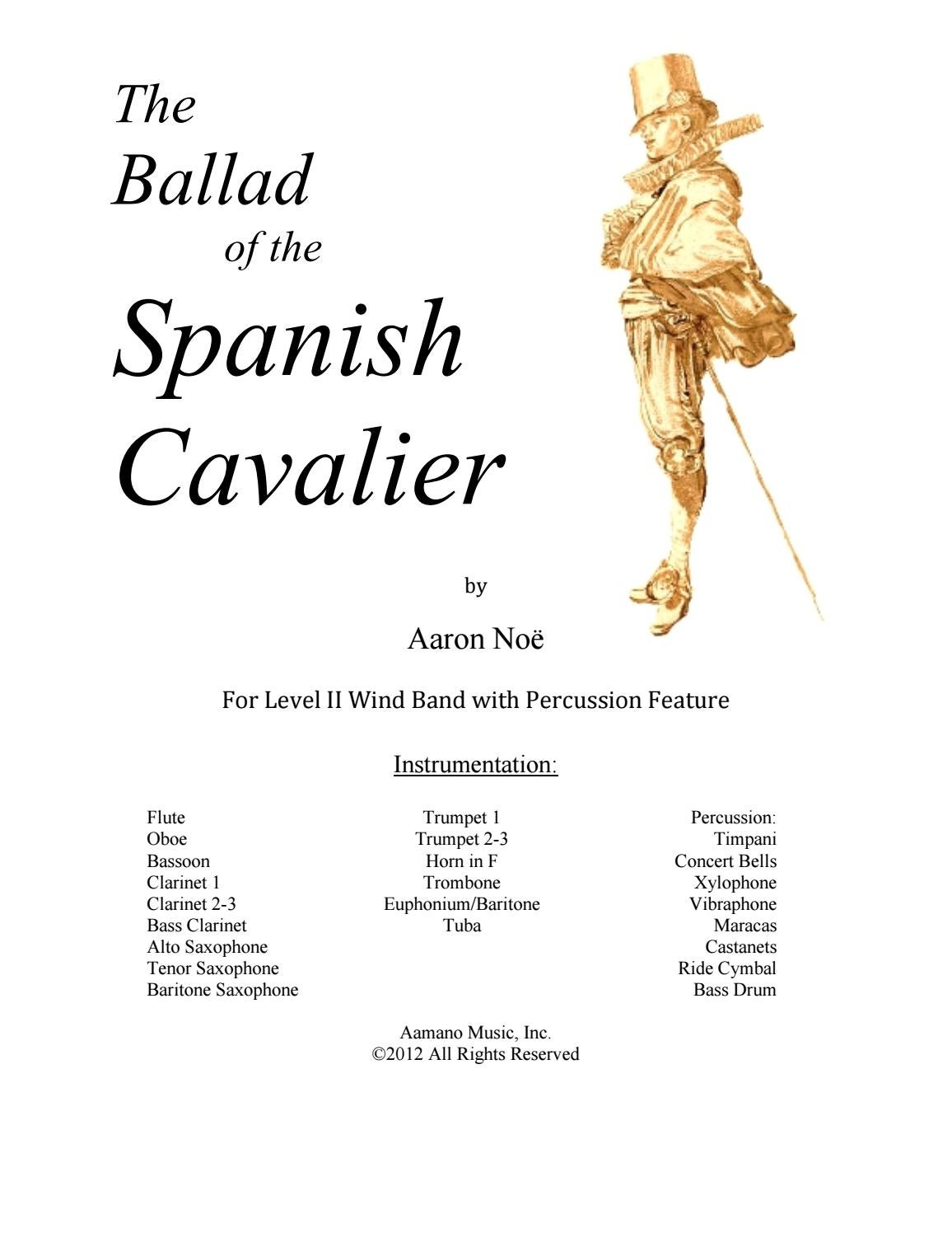 Ballad of the Spanish Cavalier - Score by Aaron Noe - Issuu