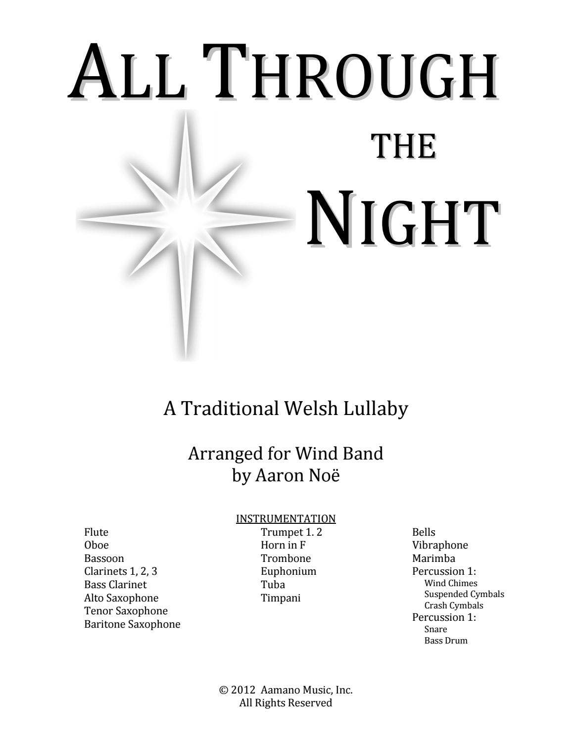 All Through the Night - Score by Aaron Noe - Issuu