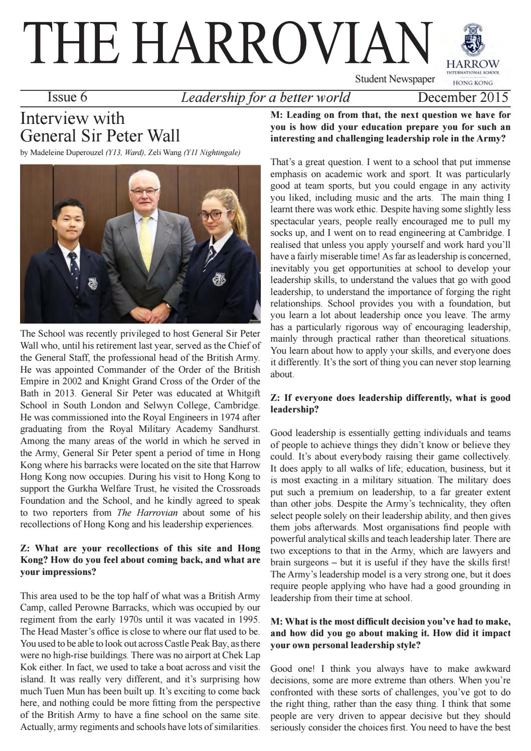 Harrow Hong Kong The Harrovian Issue 6 by Harrow International School ...