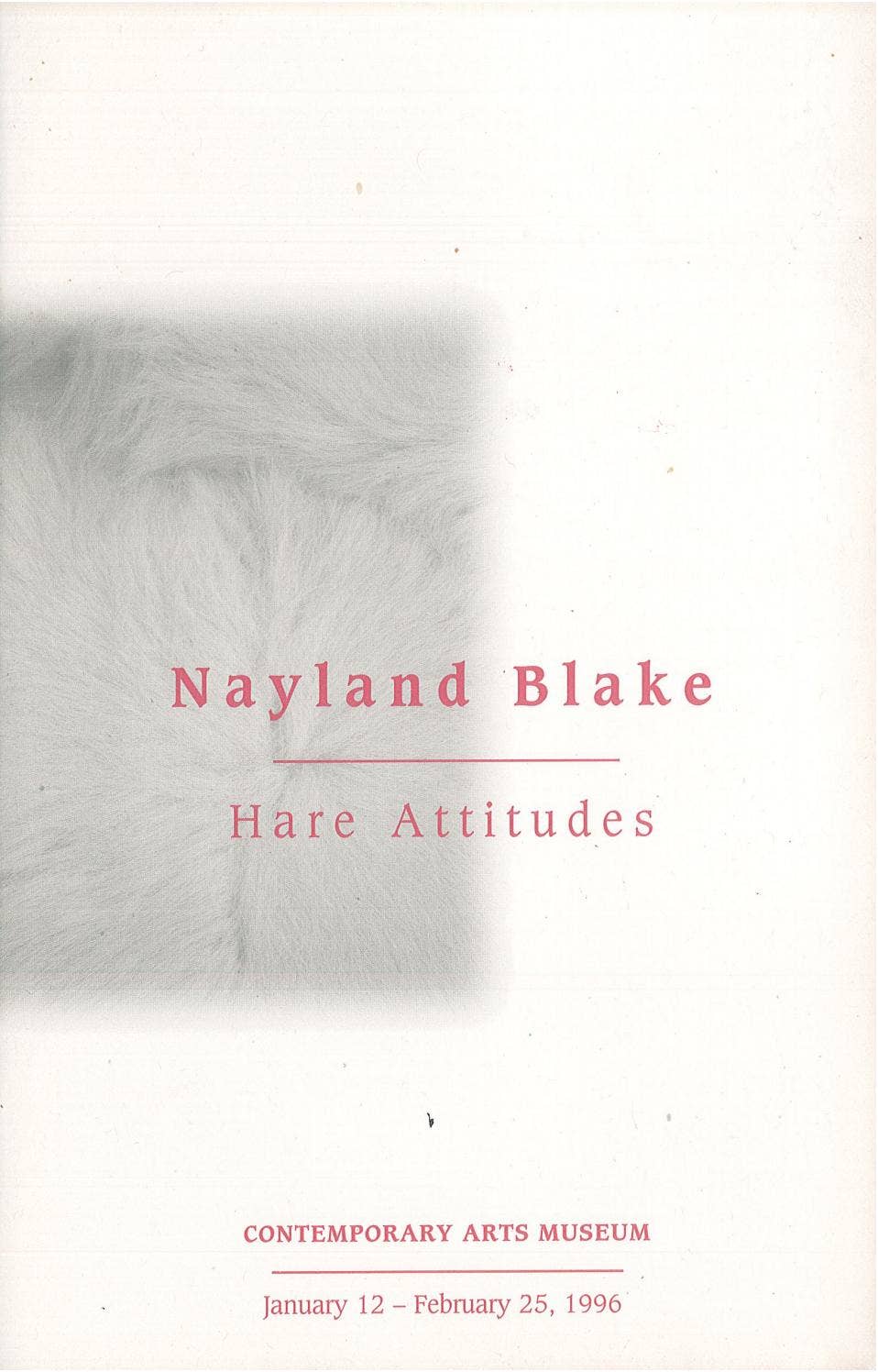 Perspectives 95: Nayland Blake: Hare Attitudes by Contemporary Arts ...